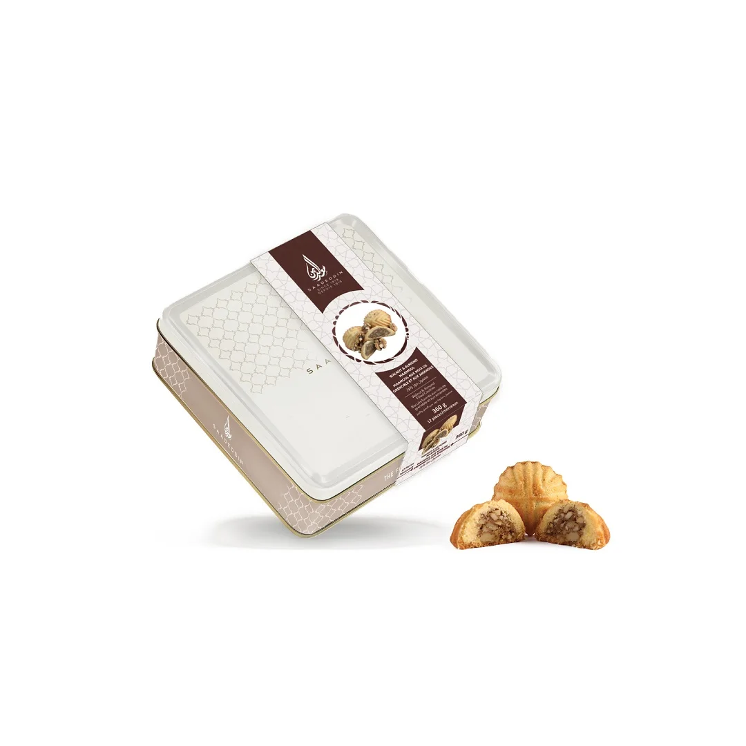 Walnut Maamoul Tin Semolina Wheat Cookies With Delicious Walnuts ...