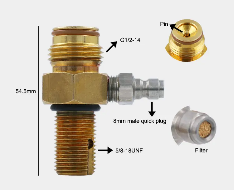 New Universal CO2 Pin Valve for Paintball Tanks - Fast Delivery