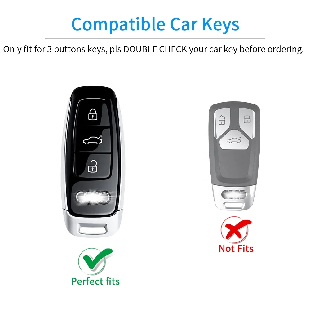 For Audi Key Fob Cover A3 A6 A7 A8 S7 Q7 Q8 Sq7 Sq8 Rs6 Rs7 E-tron Smart Control Key Protector ...