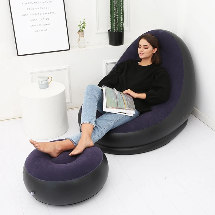 Foldable PVC Lazy Chair Bed with Inflatable Sofa - Eco-friendly