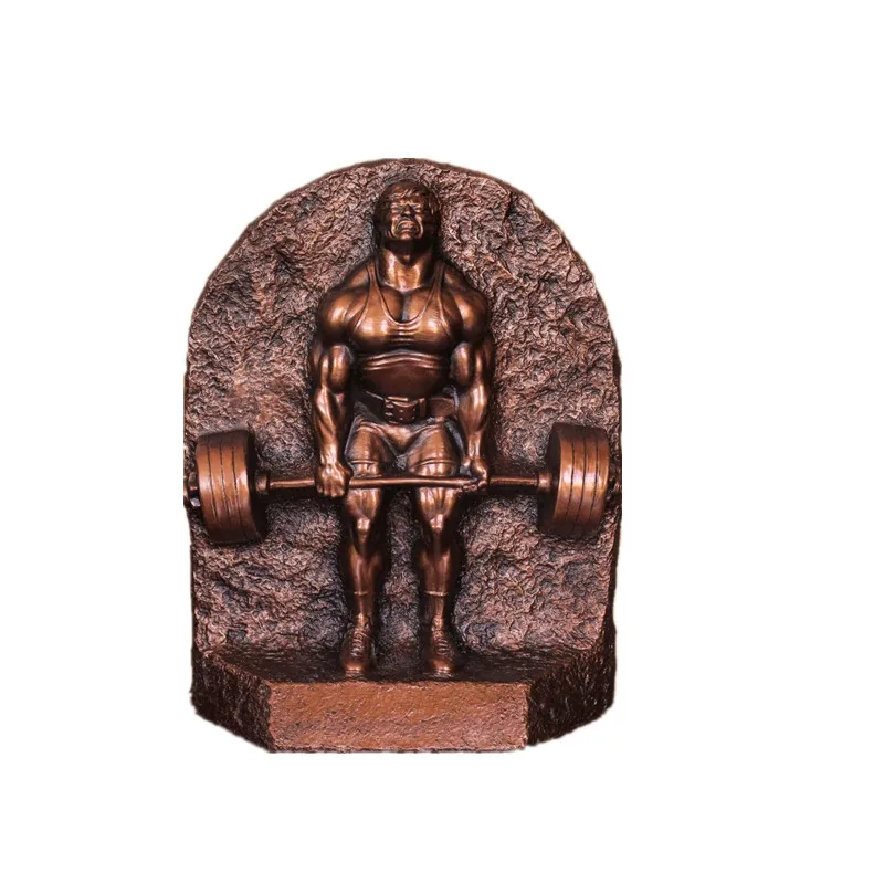 Bronze Bodybuilding Trophy Sculpture Weightlifting Statue Power Lifting ...