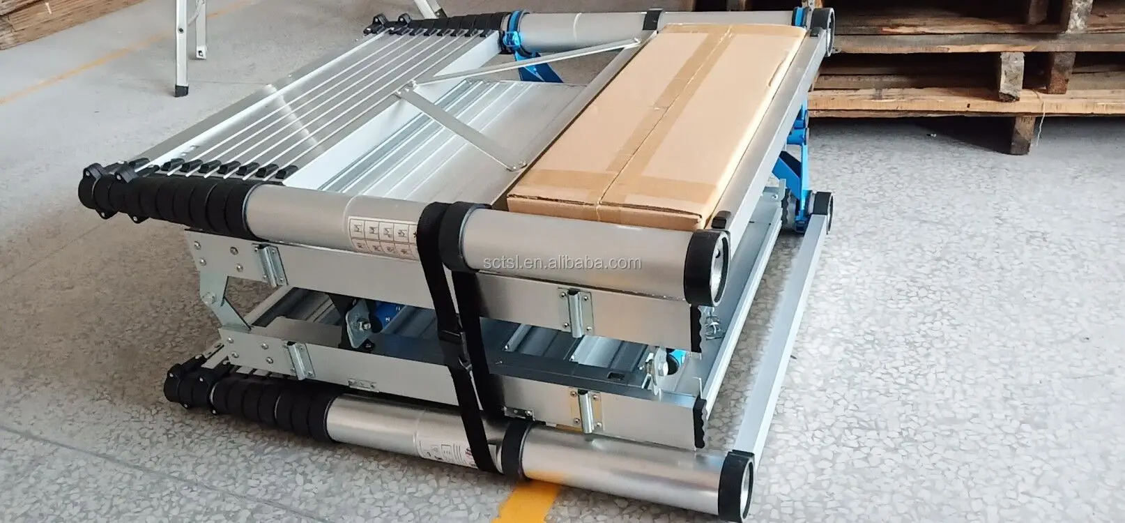 Telescopic Ladder Mobile Scaffold Tower - Aluminum Alloy, 1-2m Platform ...
