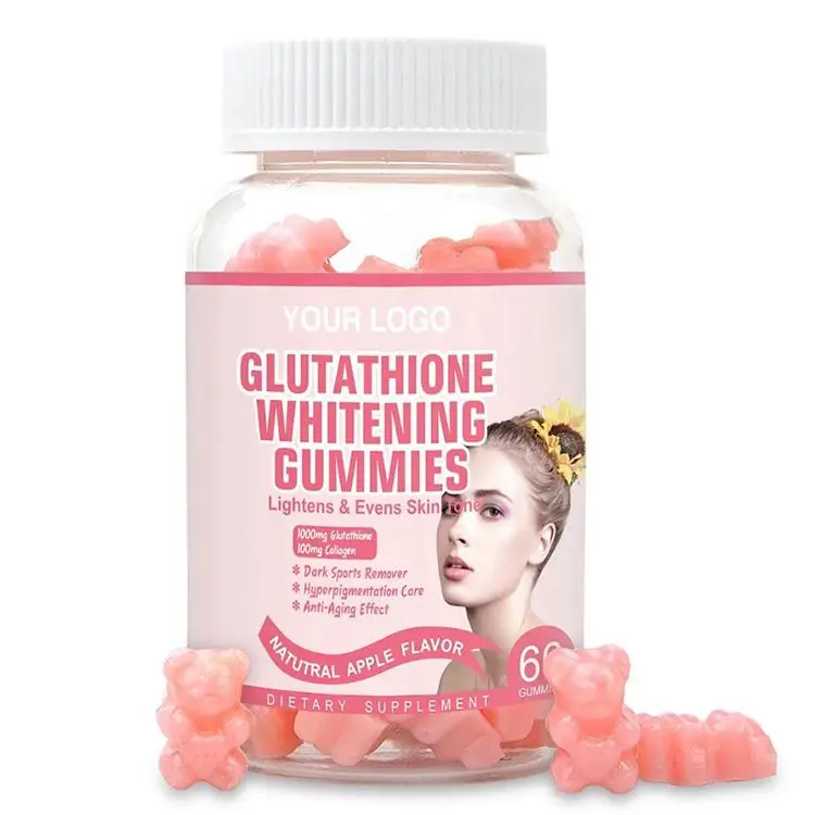 GMP Hot Sale Skin Brightening Glutathione Gummies ISO Sugar Free 3000mg ...