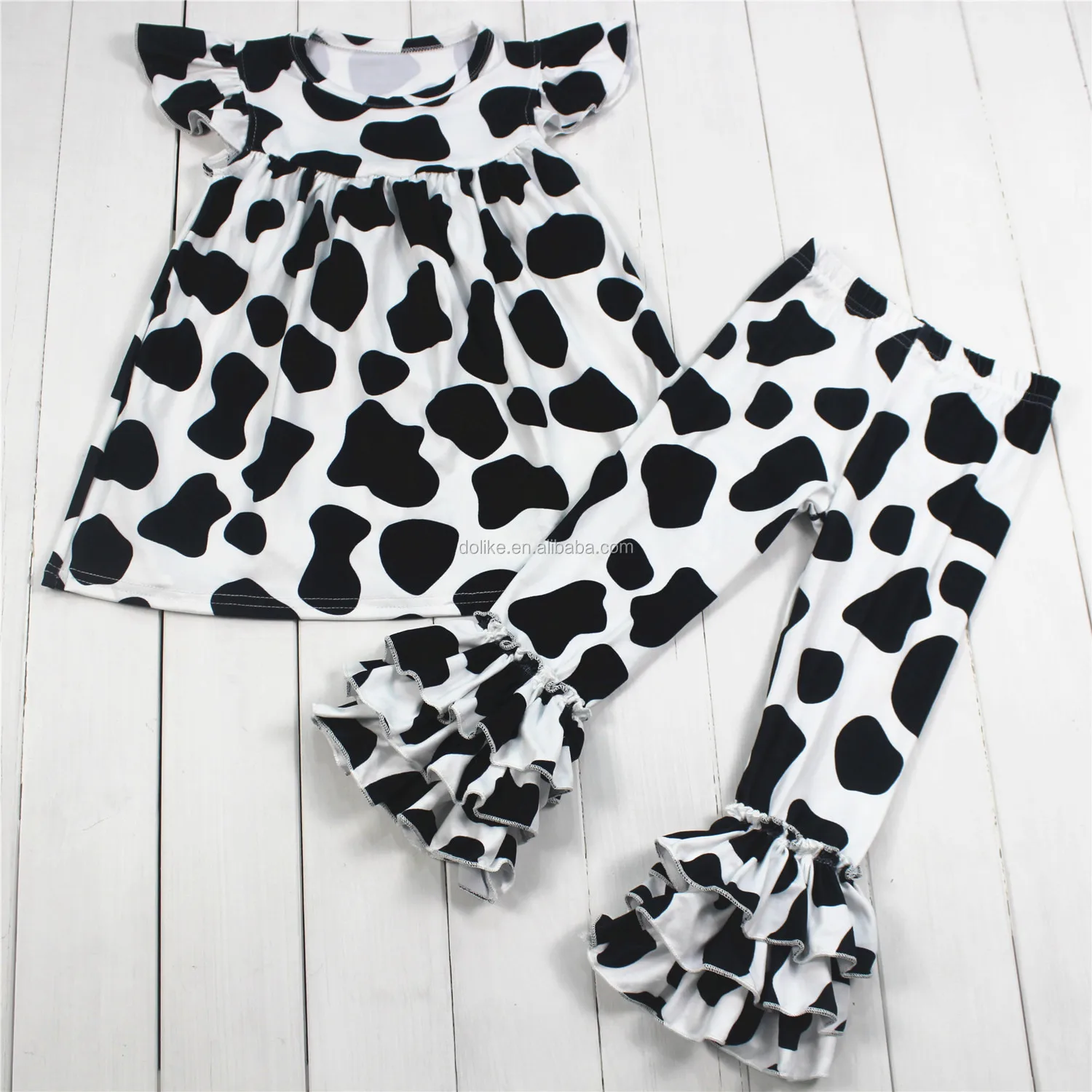 Cow Print Baby Clothing Baby Girl Clothes Kids Boutique Clothing - Buy ...