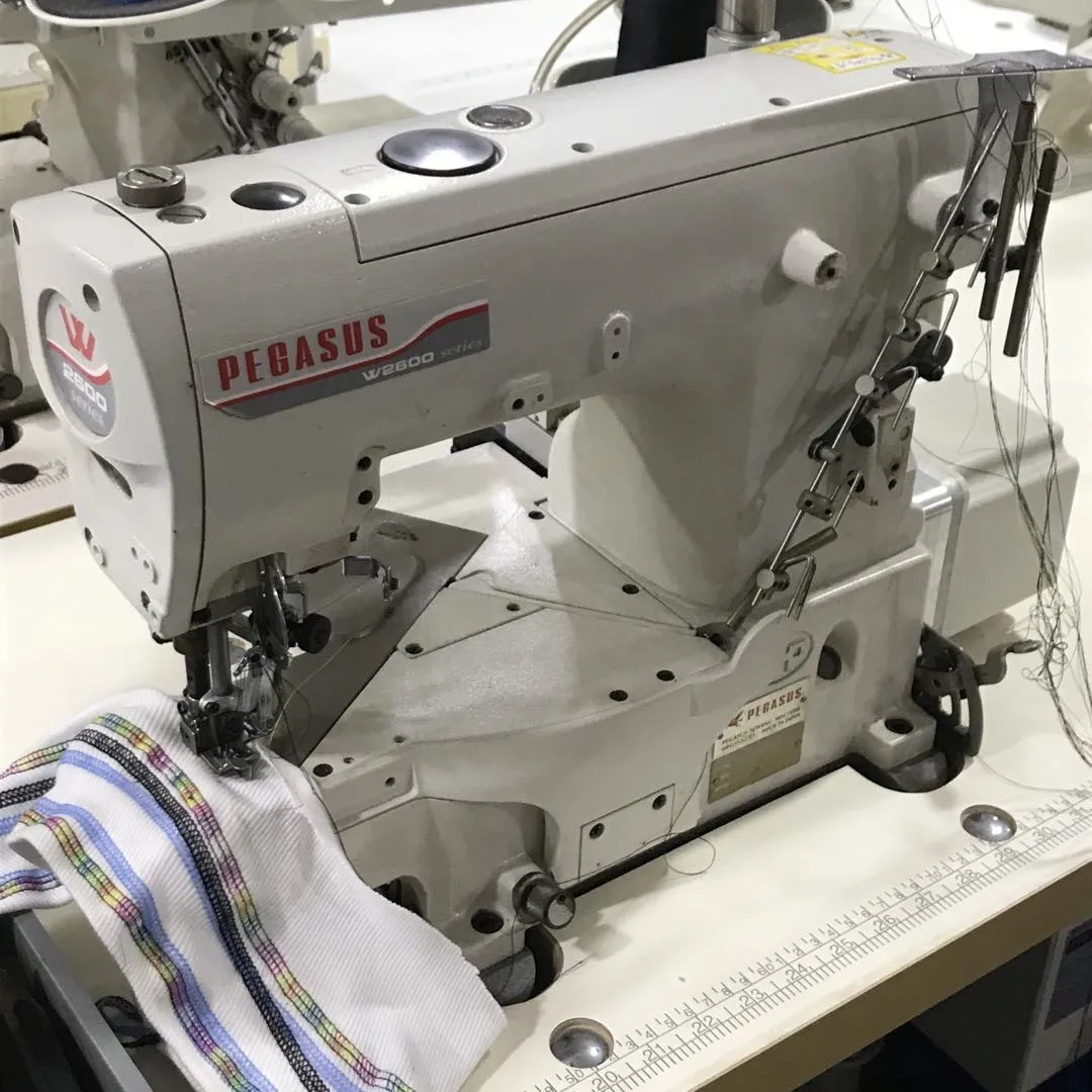 Used Pegasus W2600 Flat Bed Cover Stitch Sewing Machine Industrial ...