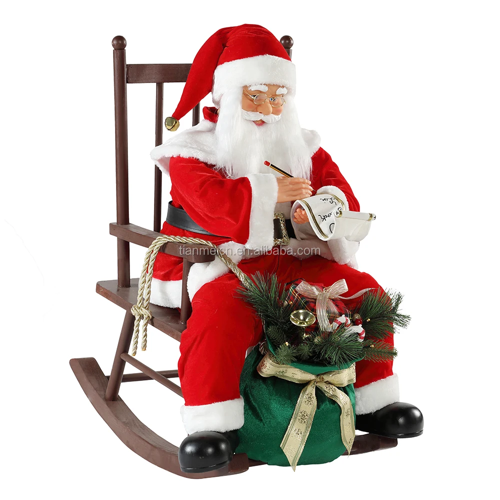 80cm Animated Sitting Santa Claus Chair with Lights - Traditional ...