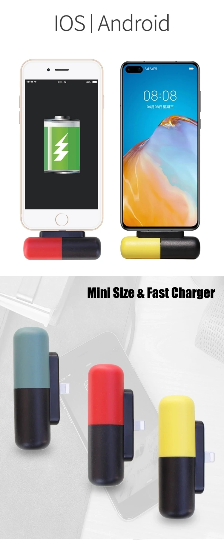 Disposable Rechargeable Power Bank - 1200mah Emergency Capsule