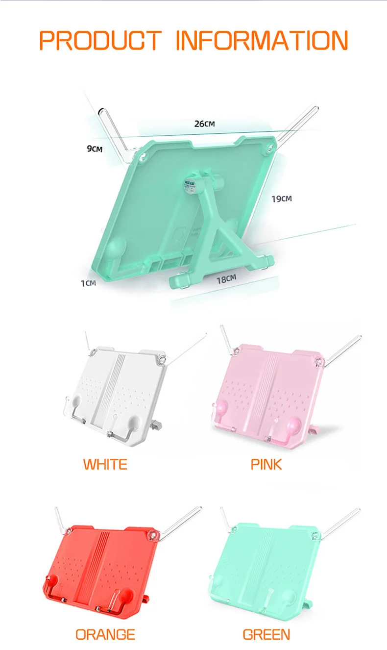 Plastic Adjustable Portable Reading Book Stand Holder - Buy Book Holder ...