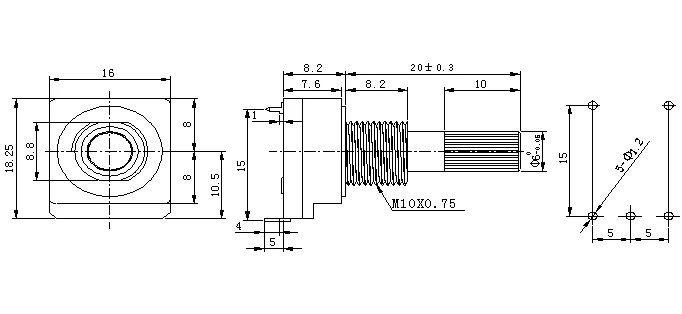 B103 Rotary Potentiometer for Welding Machine - 5K-2M