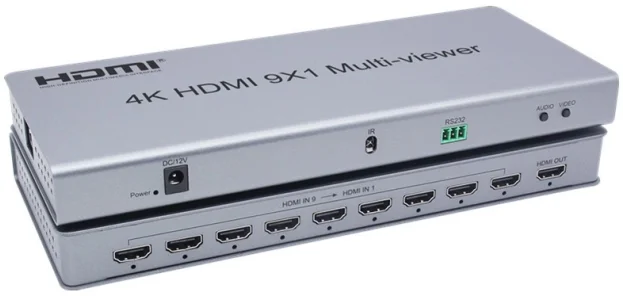 HDMI 9X1 Quad Screen Multiviewer - Seamless Switching
