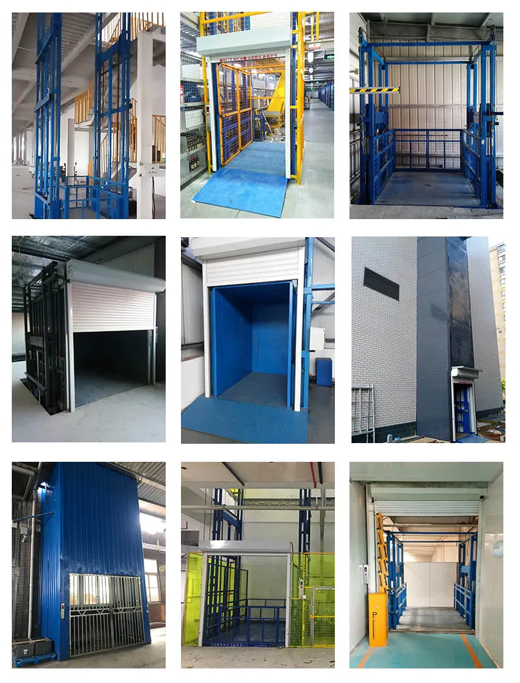 Industrial hydraulic vertical guide rail cargo lift good elevator ...