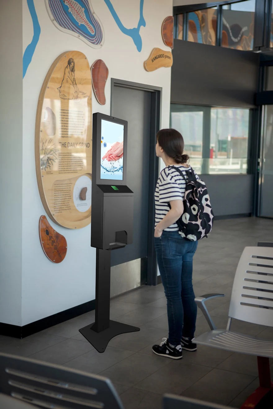 Aiyos 21.5 Inch Floor Stand Sanitizer Dispenser Digital Signage Kiosk ...