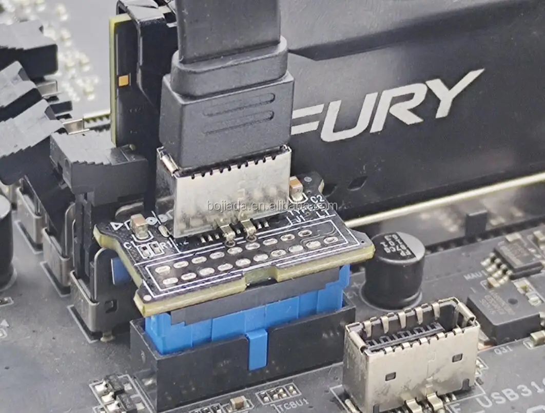 Usb 3.0 19pin Header To Usb Type-e Adapter Card Right Angle For Desktop ...