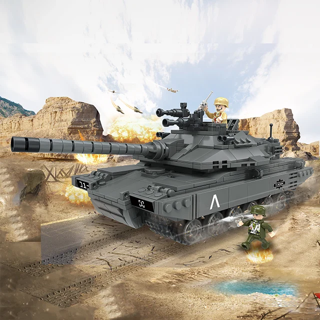 COGO Kids Plastic DIY Building Blocks - Military Tank Toys