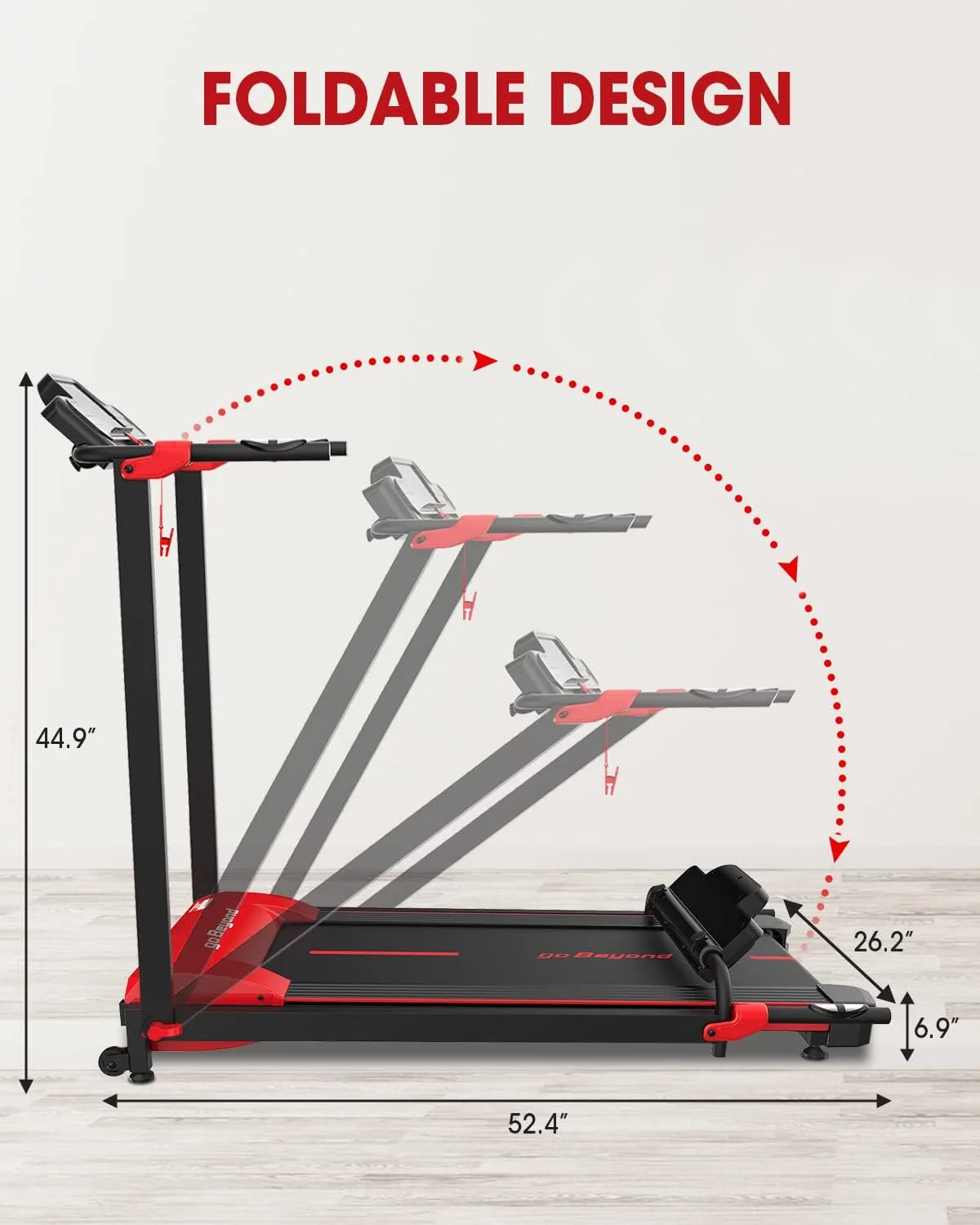 Folding Treadmill,3hp Foldable Treadmill With Led Display,Space Saving ...