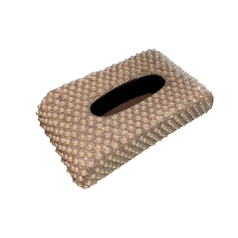 Luxury Car Tissue Box Bling Rhinestone Gem Diamond Leather Car Tissue ...