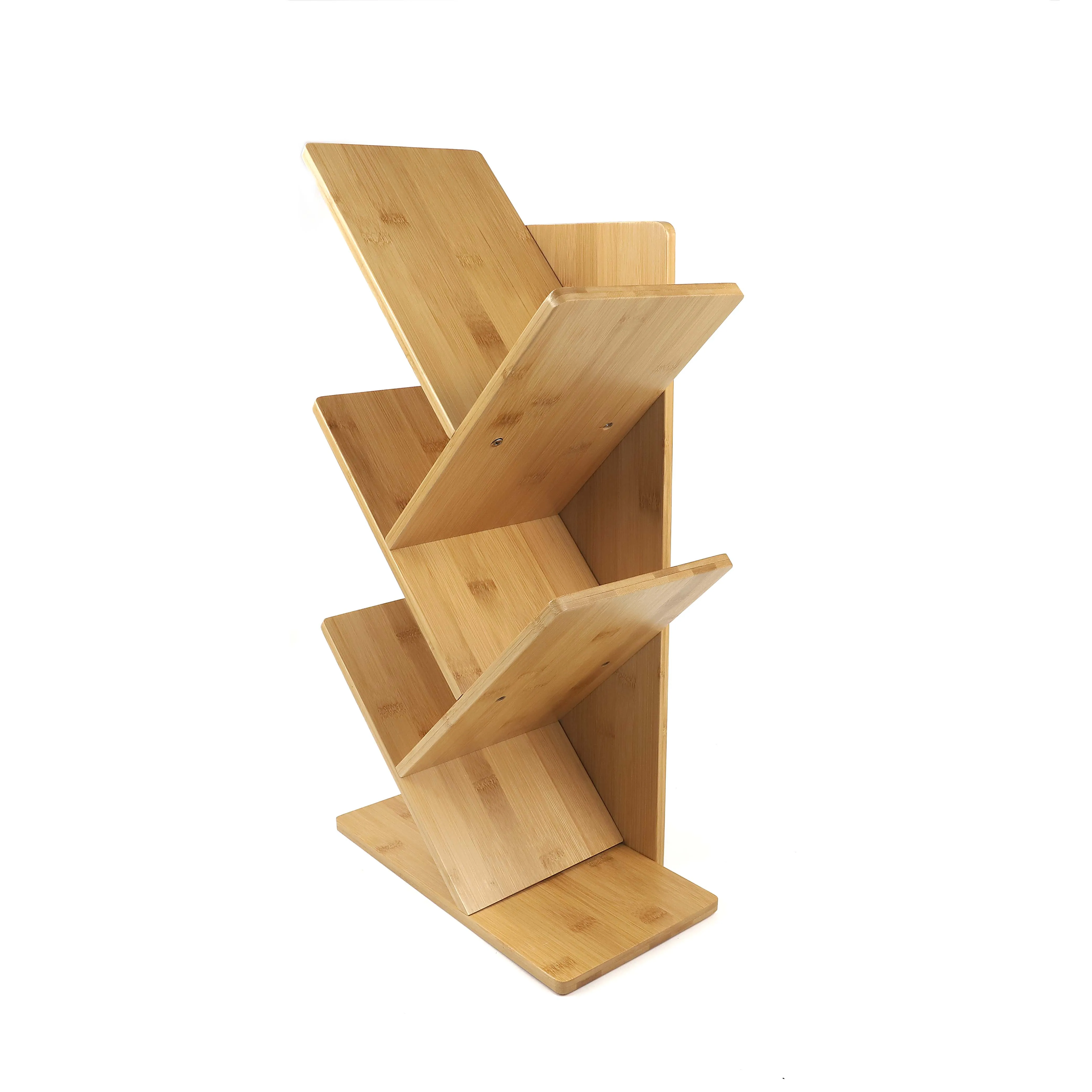 Bamboo Tree Desktop Bookshelf Wood Desk Bookcase Display Organizer ...