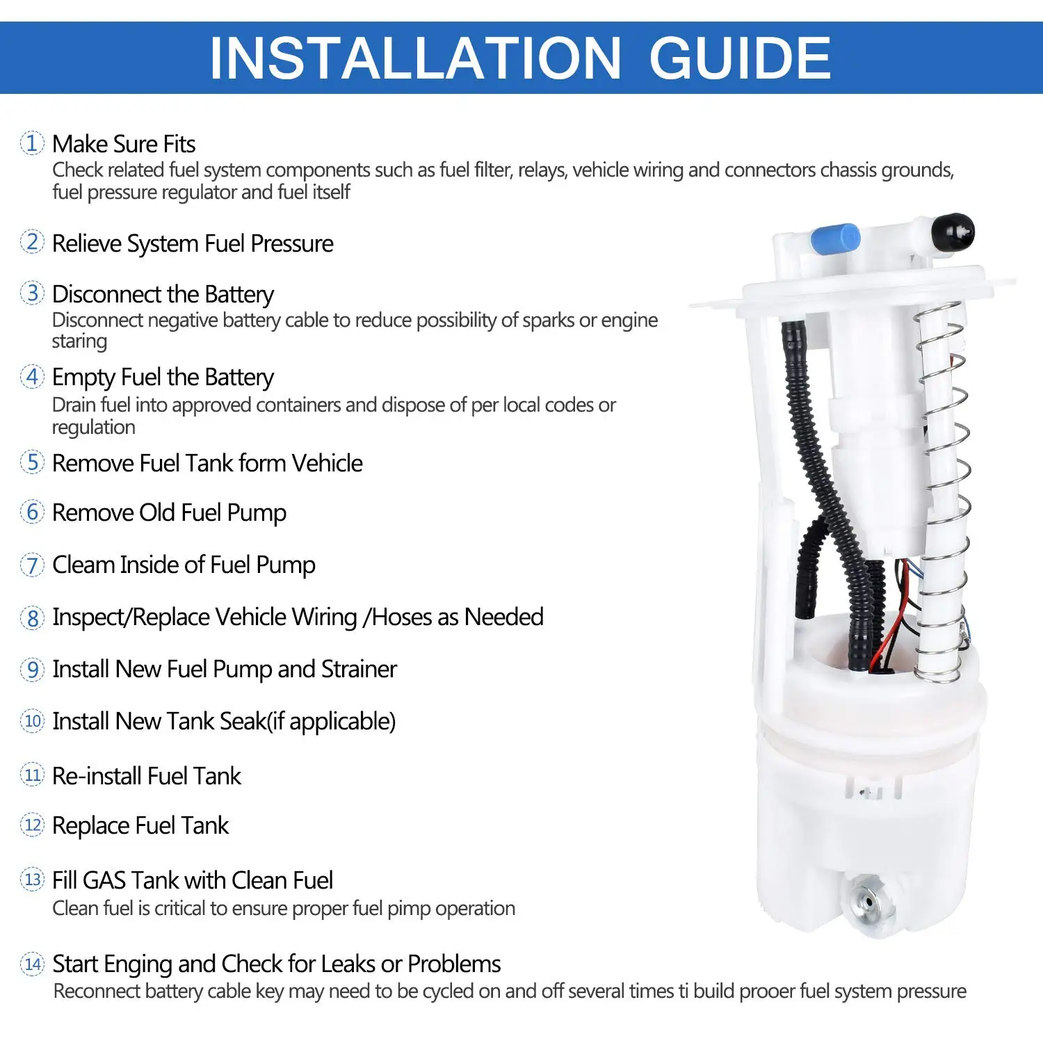 Hot Sale High Pressure Electric Fuel Pump Assembly 23210-87403 23210 ...