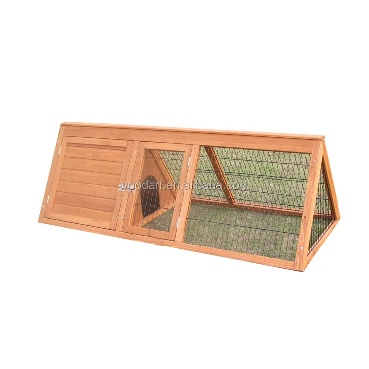 Triangle A Frame Wooden Rabbit Hutch Timber Poultry Cage Guinea Pig ...