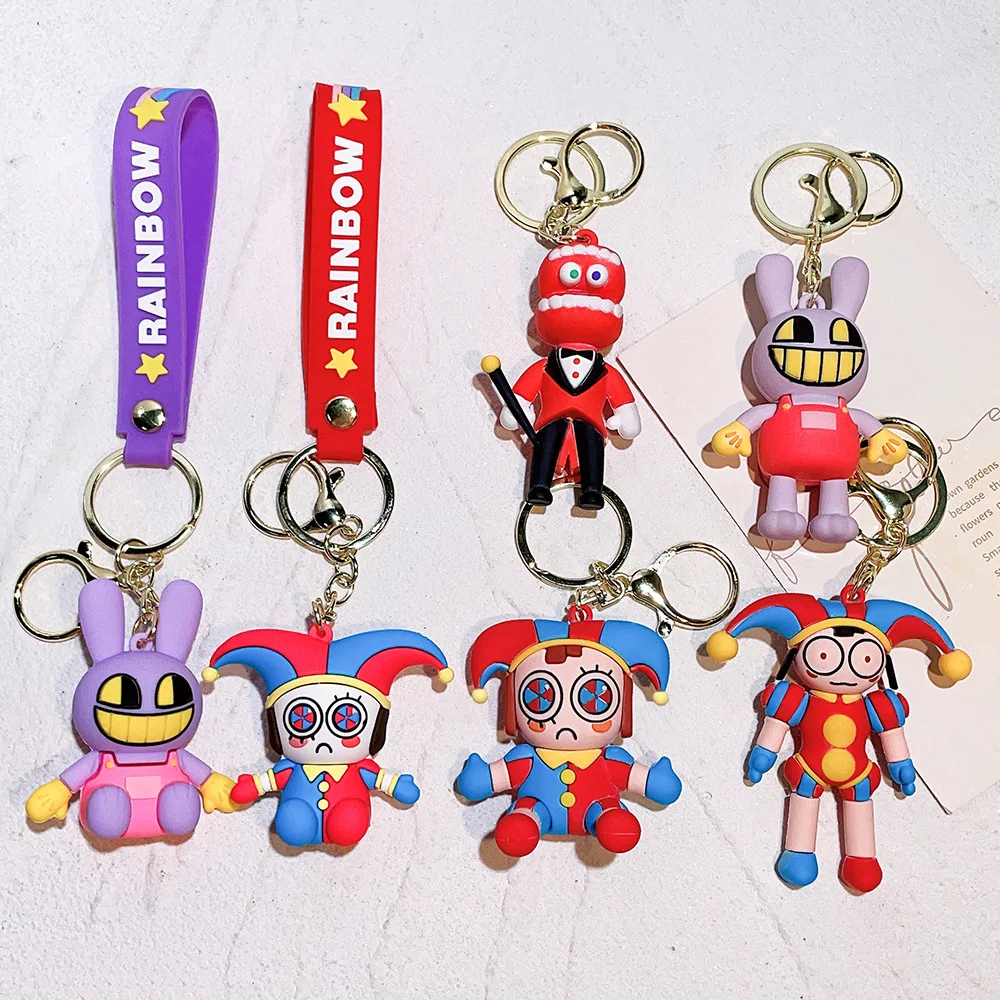Magic Circus Pomni Jax Cartoon Gangle Keychain Doll Schoolbag Charm Car ...
