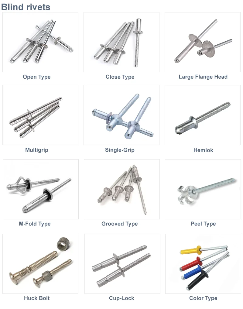 Galvanized Black Steel Garland Rosette Blind Rivets For Automobile ...