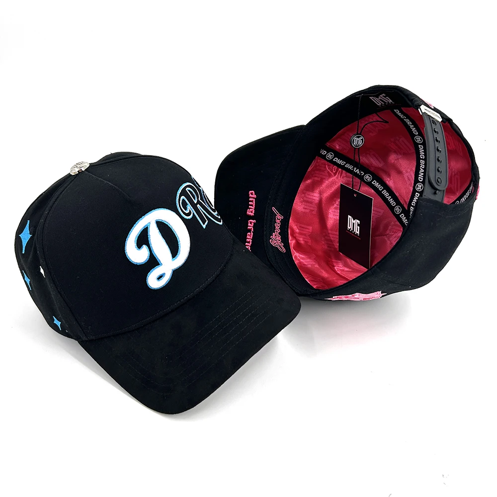 Custom 5 Panel 3D Embroidery Baseball Cap with Suede Lining