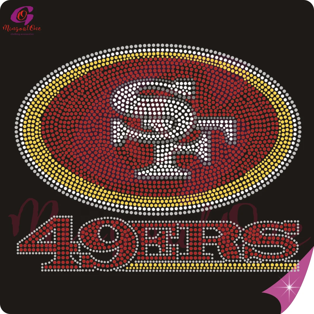 Factory Custom NFL Team Logo Rhinestone Iron on Design Customized NFL ...
