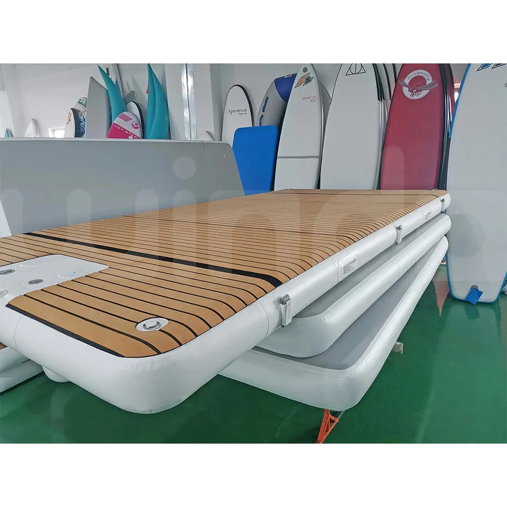Drop Stitch Sunbathing Teak Foam Deck Pad - Inflatable Platform