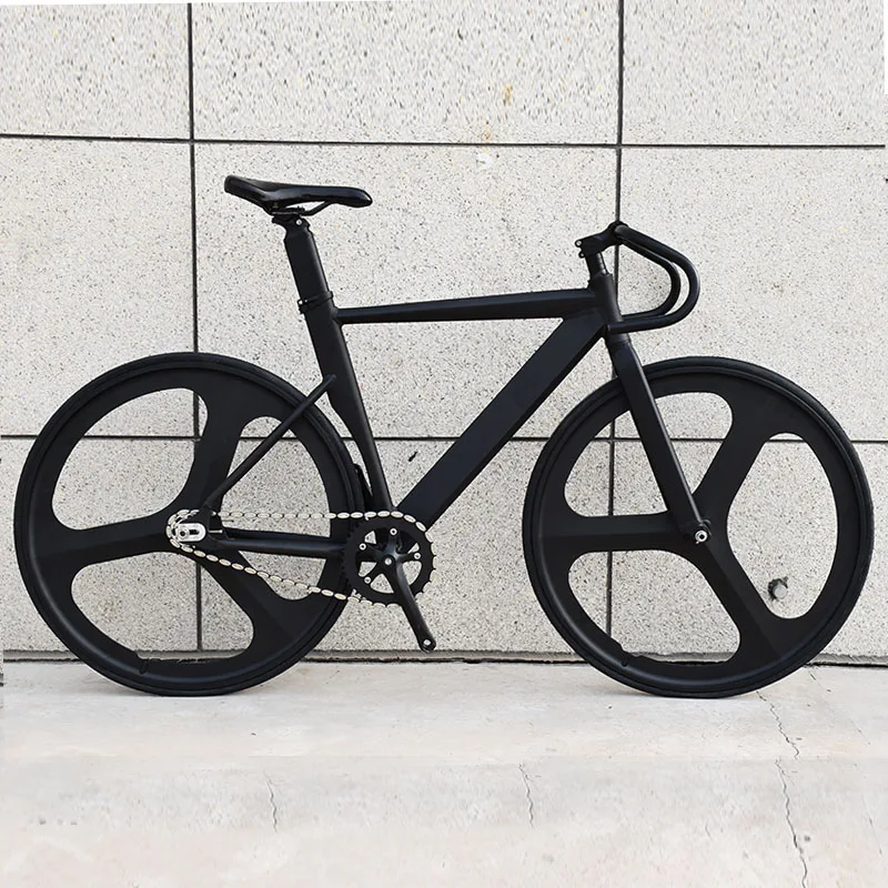 Single Speed Fixie Bike - Hi-Ten Steel Black 700C High Speed Ultralight ...