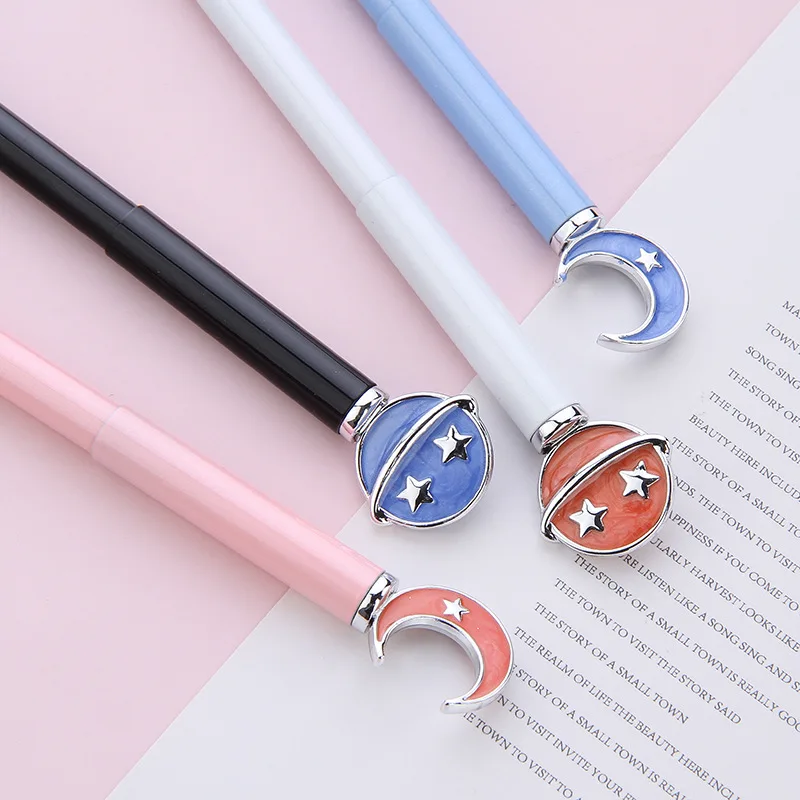 Cute Kawaii Moon Star Shape Pen Stationery Gift Supplies 0.5mm Black ...