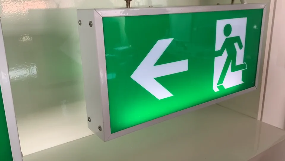 Fire Resistant Led Emergency Exit Sign Single Side Maintained ...
