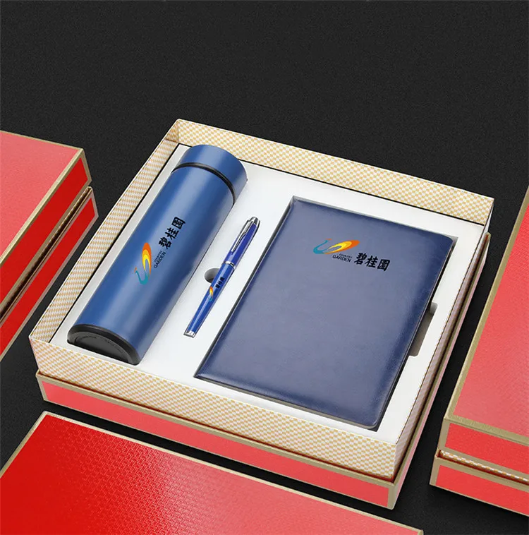 5pcs Stainless Steel Thermos Water Bottle Gift Box Pen Notebook U Disk ...