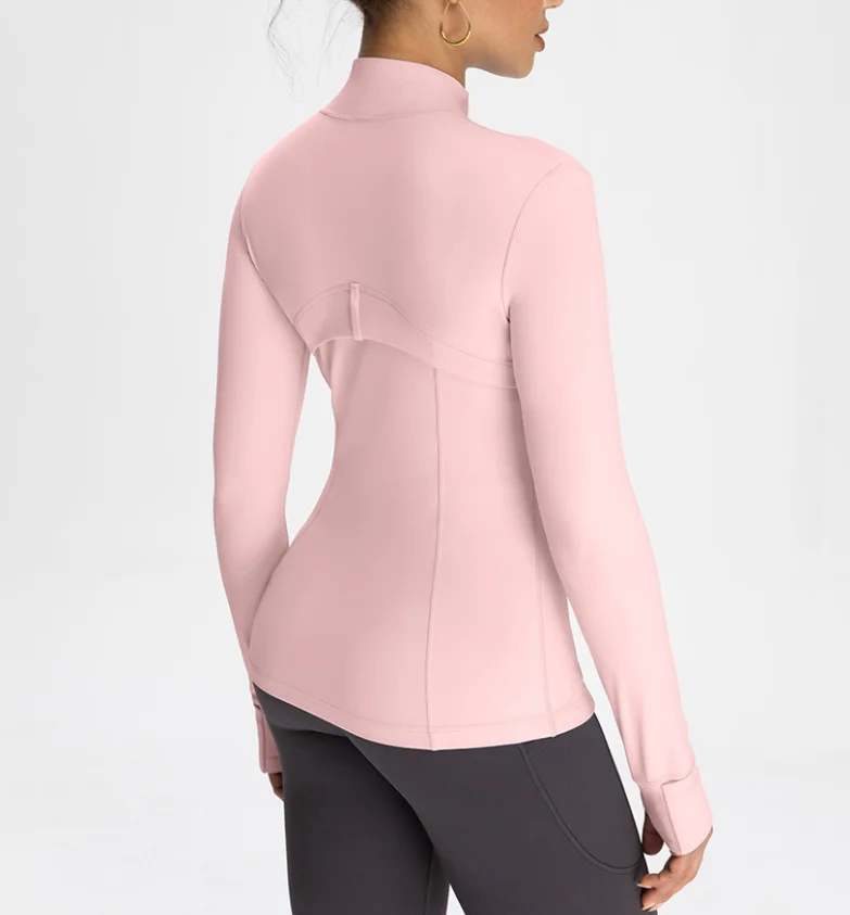 Overseas Warehouse Gold Zipper Yoga Jacket Nylon Women's Yoga Jacket ...