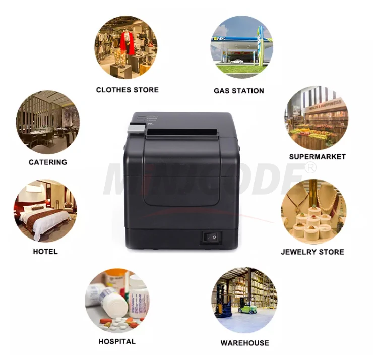 Mj8090 80mm Desktop Impresora Thermal Receipt Printer With Usb/rs232/bt ...