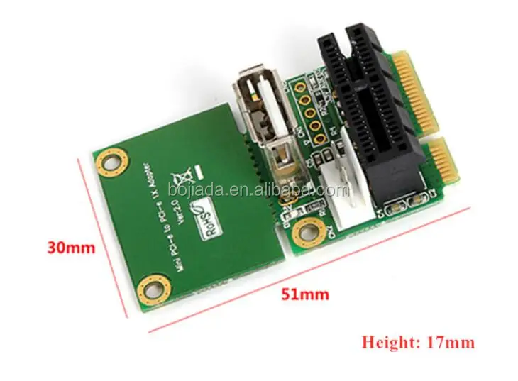 Mini PCI-E to PCI Express 1X & USB 2.0 Connector Riser Card with SATA ...