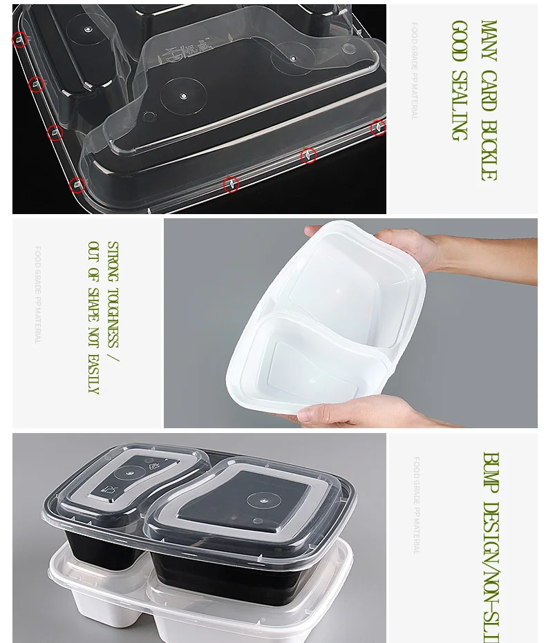 Disposable Plastic 2 Food Take Away Box With Compartments - Buy Food ...