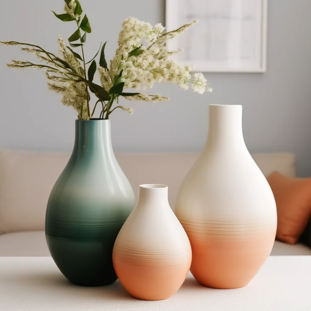 Gradient Color Ceramic Vases - Elegant Decorative Pieces For Stylish ...