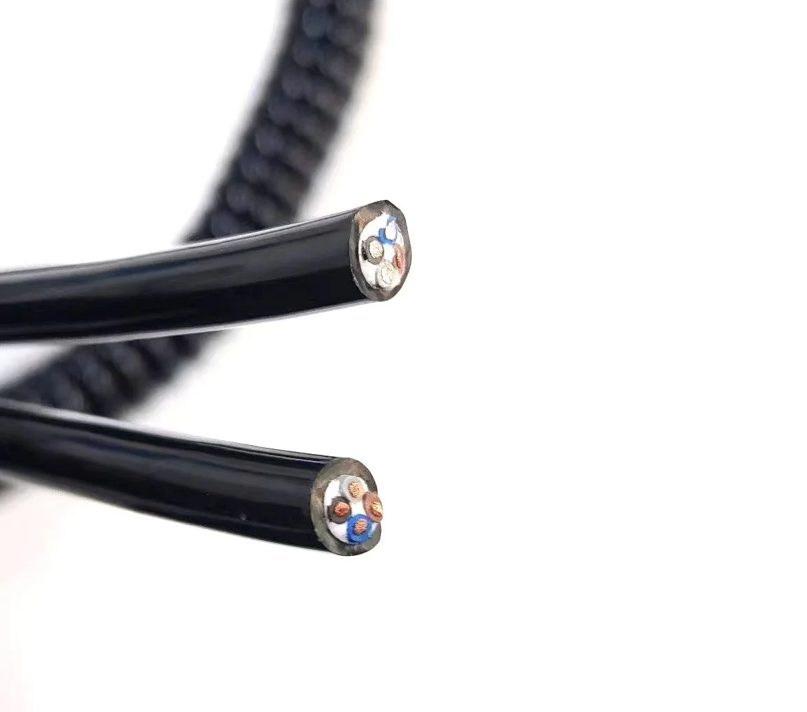 Custom Retractable Cable 4-core Pu Cables Spiral Coiled Cable For ...