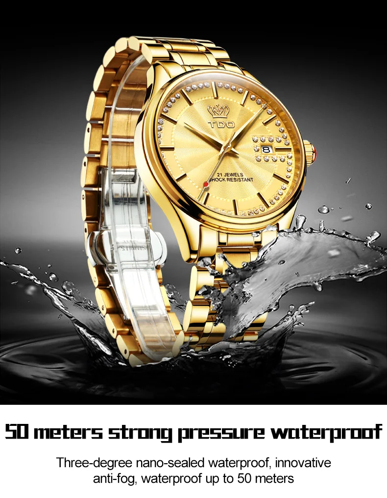 Luxury Japanese Automatic Wrist Watches Men Oem Brand Custom Logo Gold ...