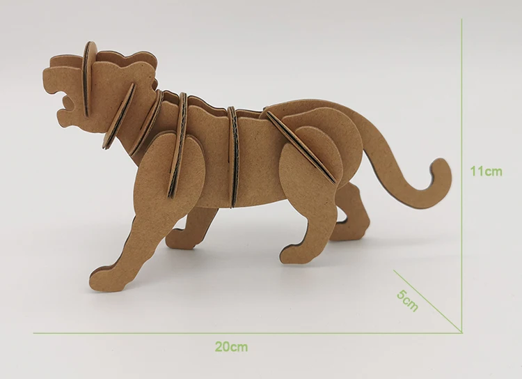 Custom DIY Tiger Cartondiy Cardboard Painting Puzzle Jigsaw Educational ...