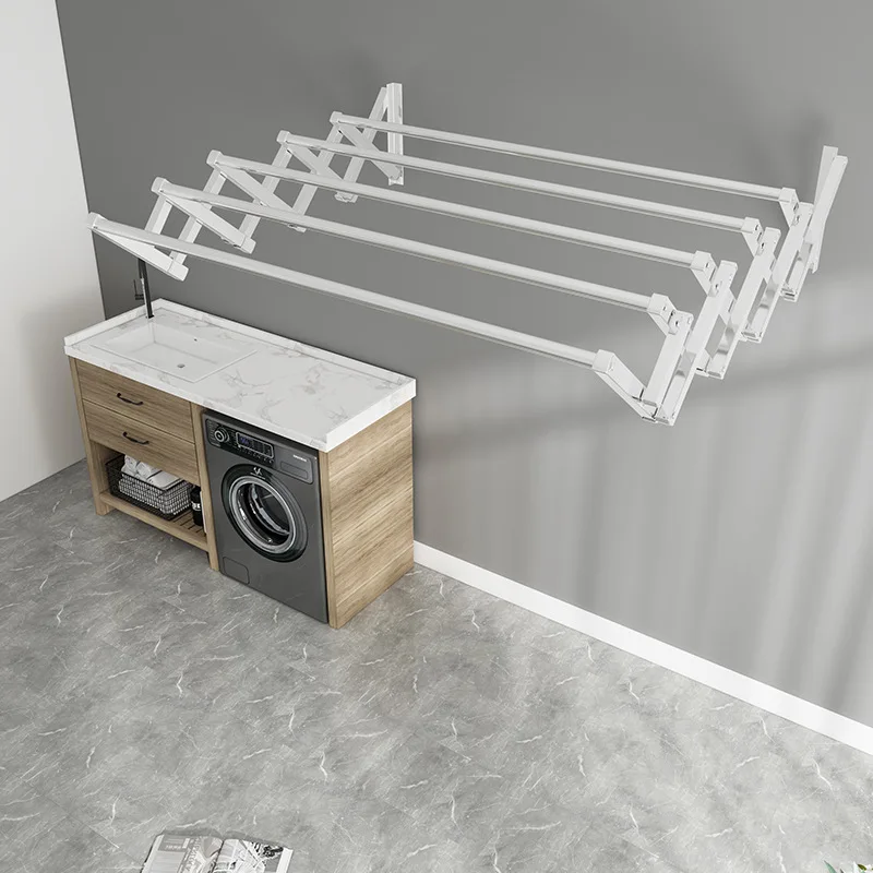 Extendable Wall Mounted Drying Rack - Space-Saving Laundry