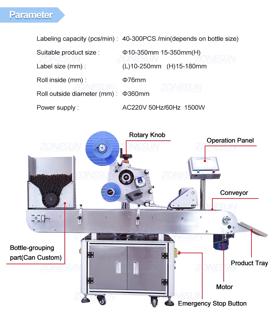 Zonesun Zs-tb823 Horizontal Automatic Sticker Crayon Reagent Small Round Cryo Vials Bottle ...