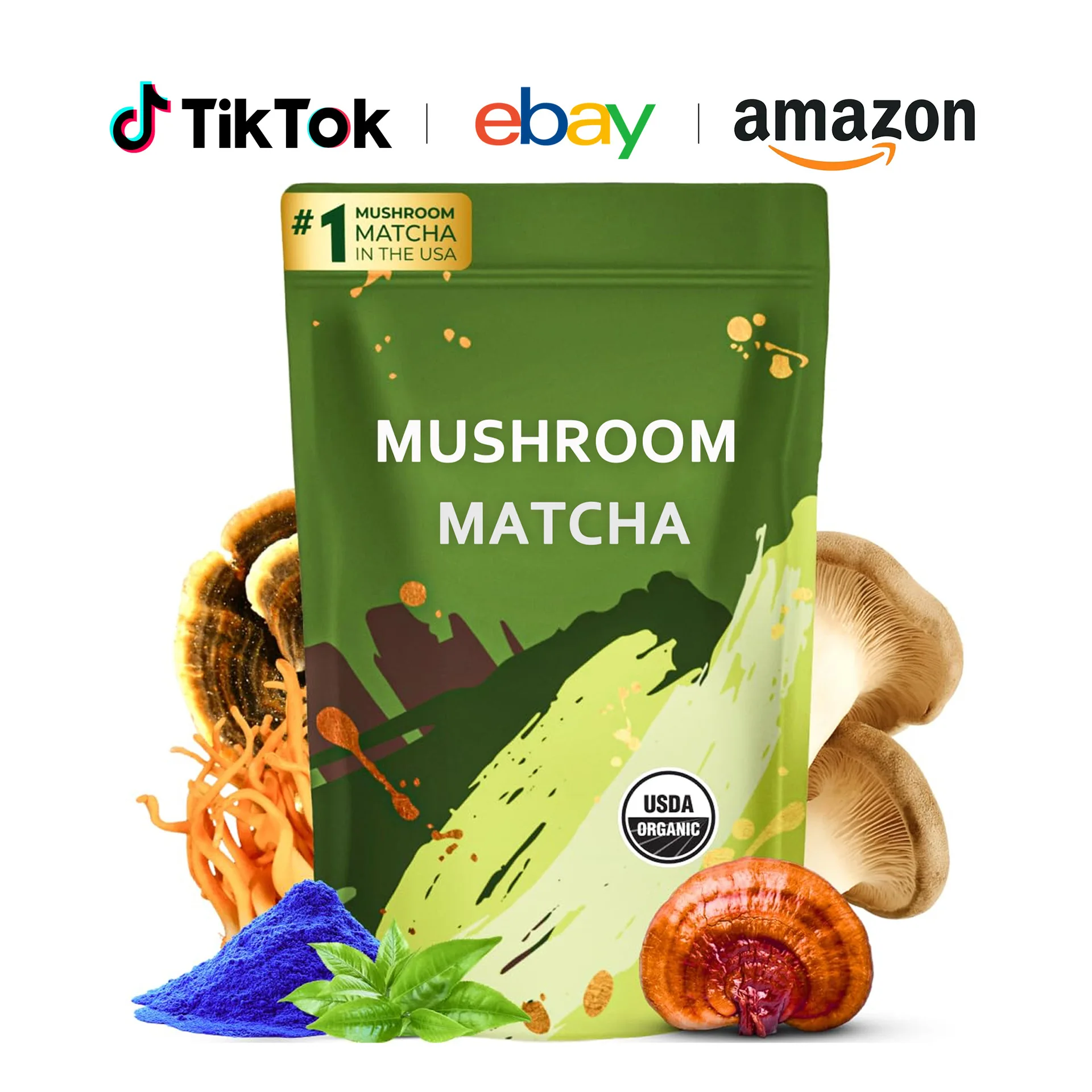 Wholesale Mushroom Matcha Drink Powder Functional Superfood Latte OEM ...