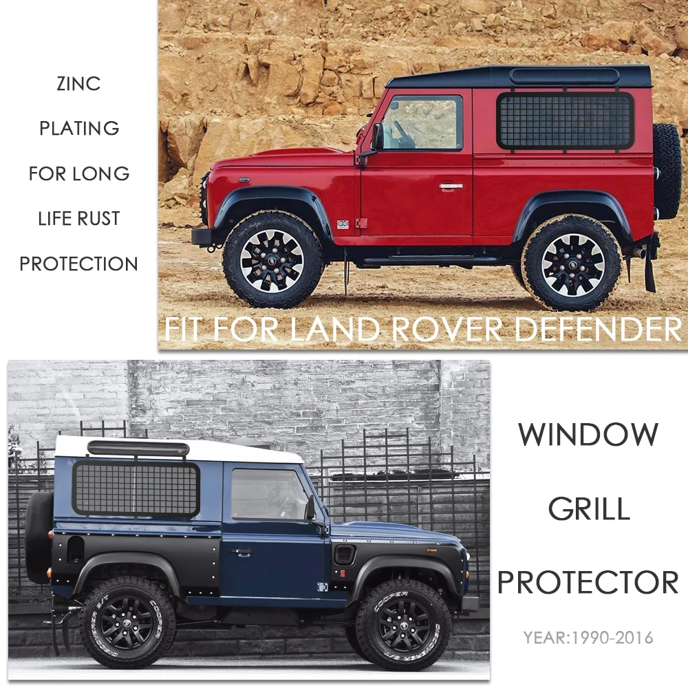 Land Rover Defender 90/110 Window Grills - Steel Protection