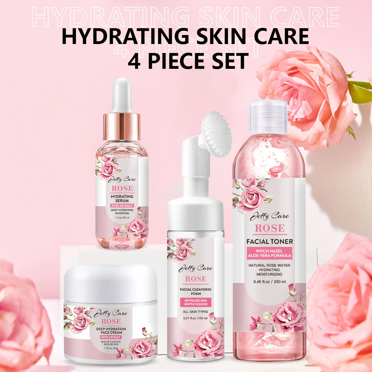 Custom Natural Rose Skin Care Set - Anti Aging & Lightening