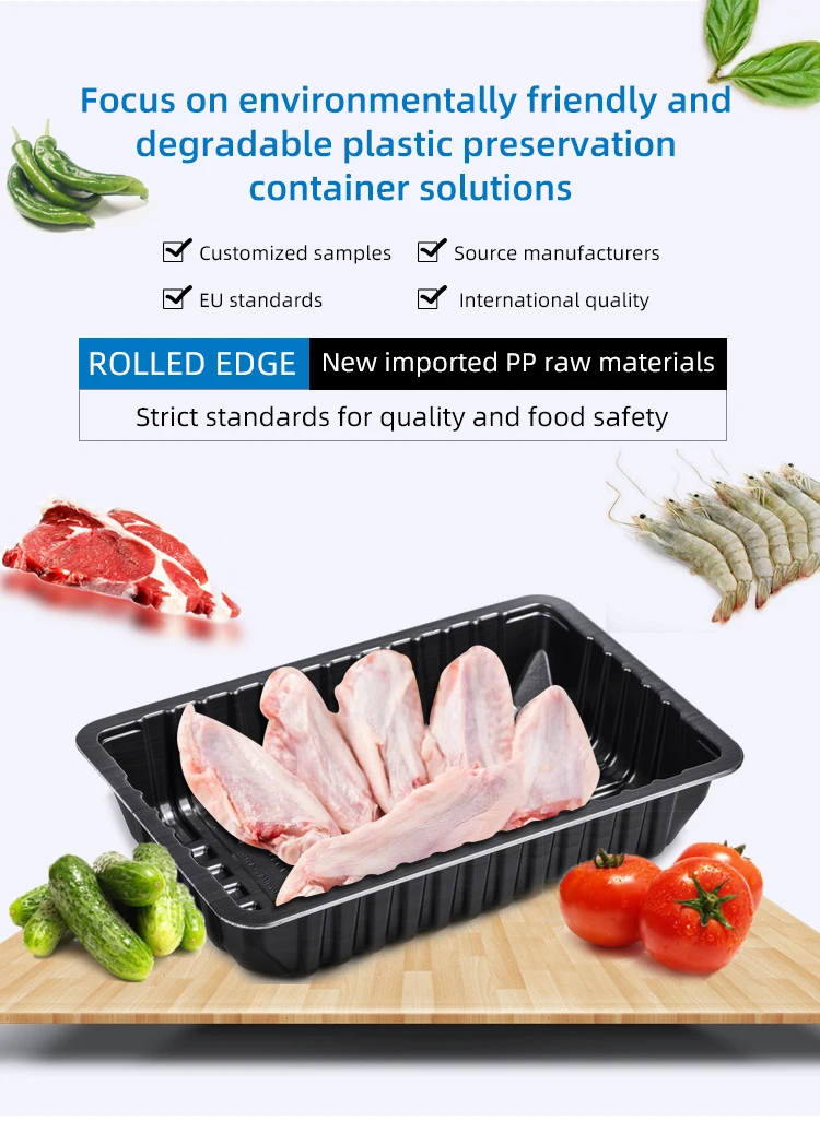 New Design Turned Edge Vacuum Formed Pet Pp Plastic Meat Tray For ...