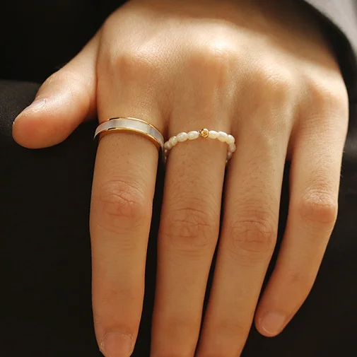 Waterproof Rings - Elegant 18K Gold Plated Stainless Steel