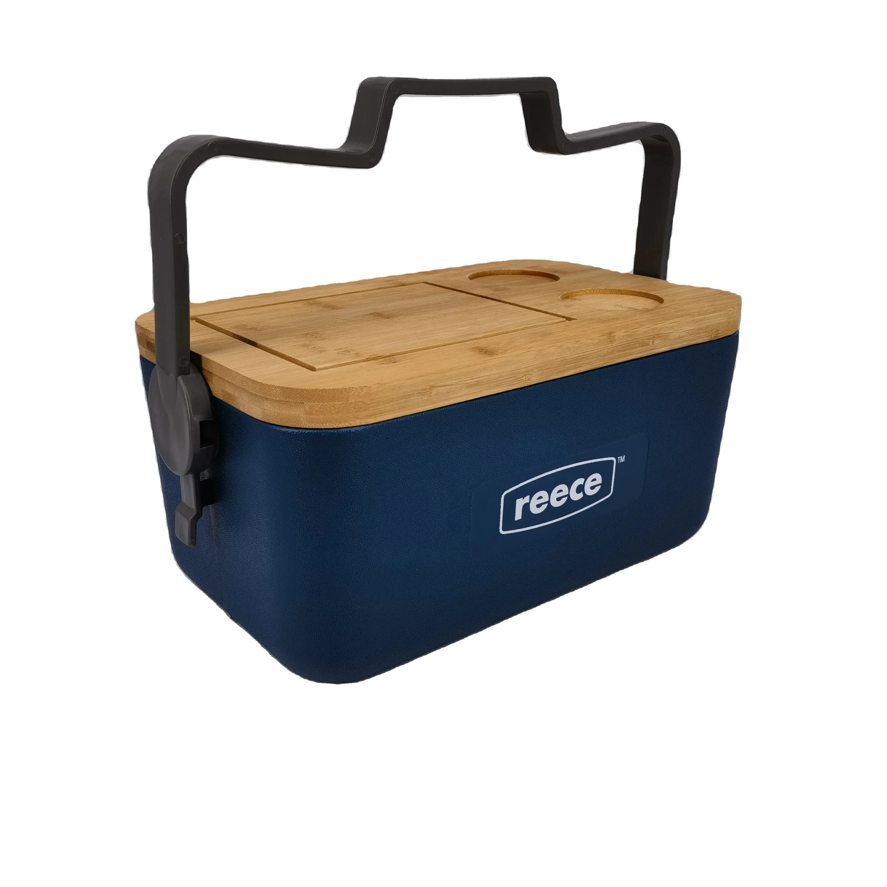 9L Plastic Cooler Box with Bamboo Lid for Outdoor Use