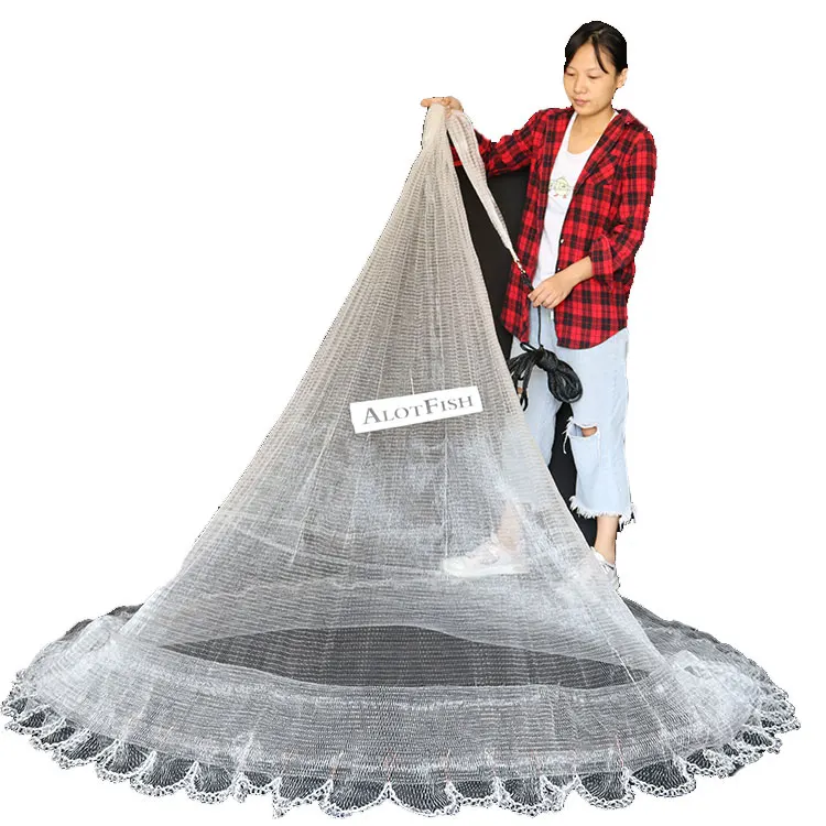 7cm Big Mesh 3ft-12ft Bottom Pocket Cast Net - Japanese Style