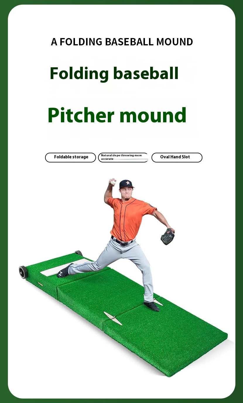 Portable Folding Pitcher Mound Batting Practice Ball Mat Non-Slip ...